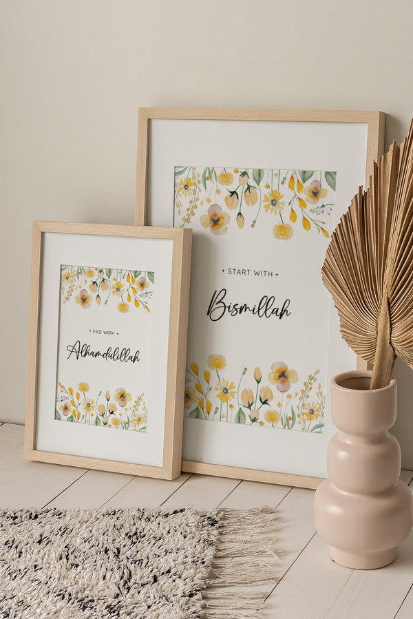 Start with Bismillah, End with Alhamdulillah poster Islamic poster for ...